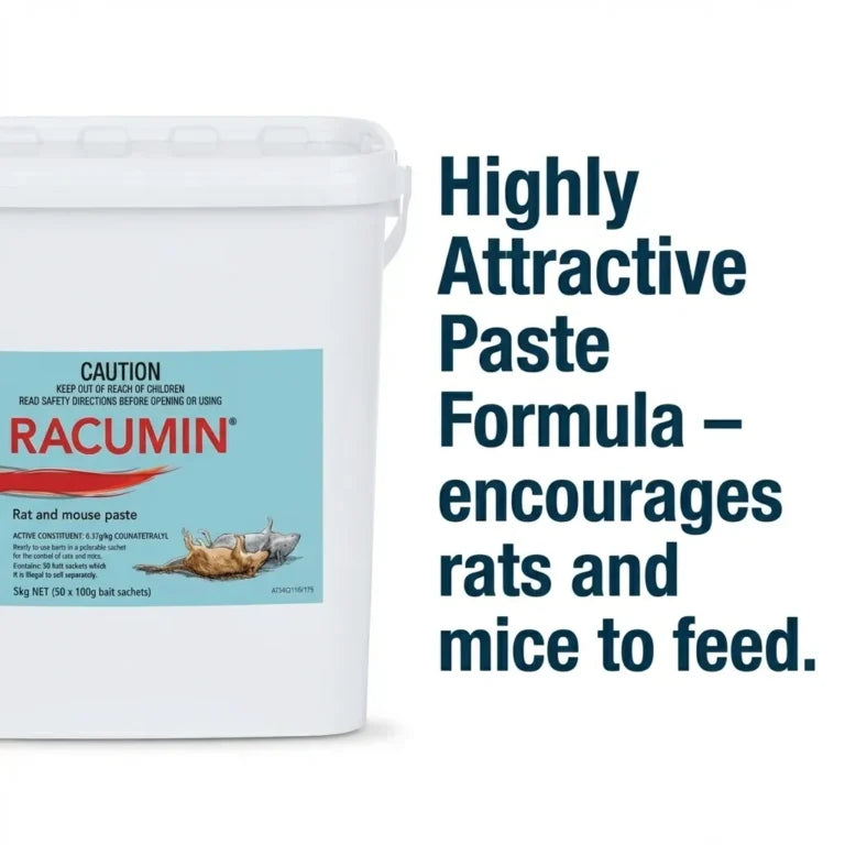 Racumin Mouse and Rat Paste 5kg 0.37g/kg Coumatetralyl | BUY ONLINE ...