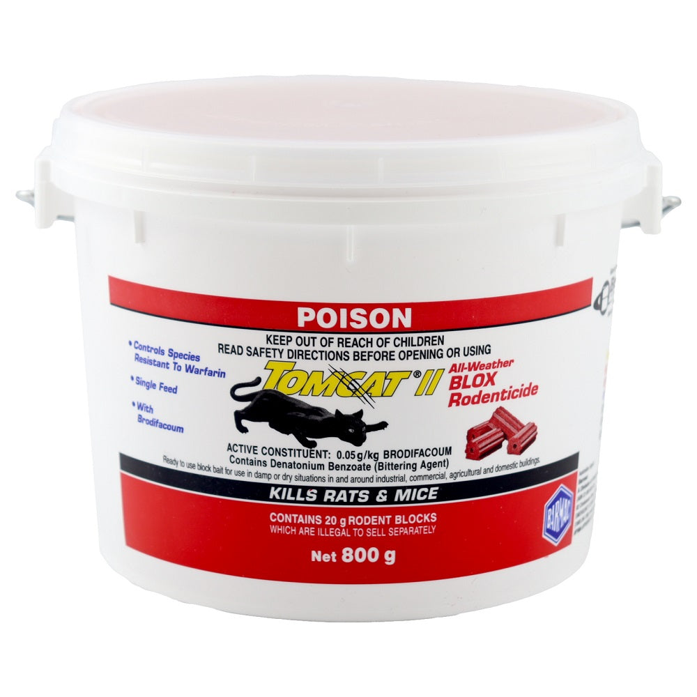Tomcat II Rat Bait | 800g Bucket | Kills Rats Fast| BUY ONLINE – Easy ...