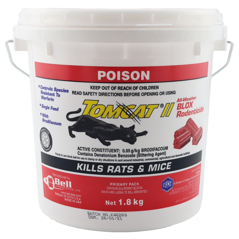Tomcat II Rat Bait | 800g Bucket | Kills Rats Fast| BUY ONLINE – Easy ...