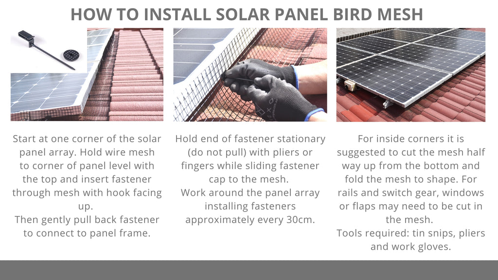 Vexo Solar Panel 30m Kit - Solar Panel Bird Mesh Kit | BUY ONLINE ...