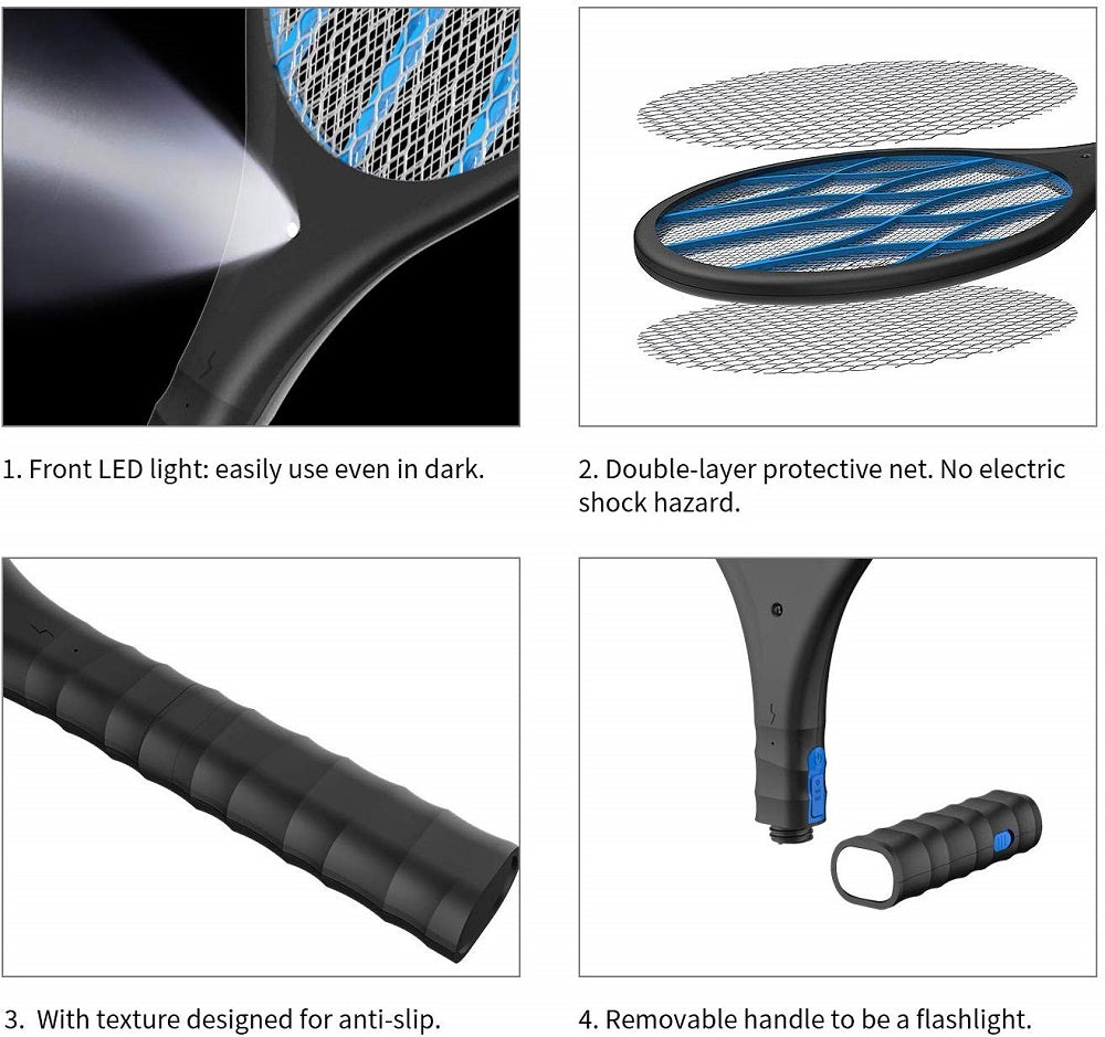 Premium Electric Fly Swatter Bug Zapper Racket | BUY ONLINE – Easy Pest ...